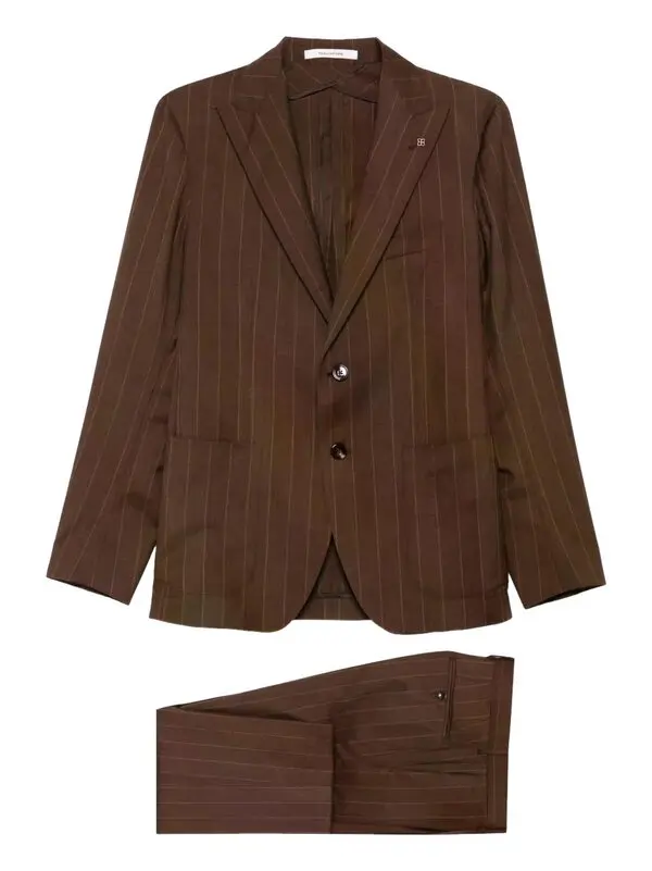 Tagliatore Pinstriped Suit - Brown