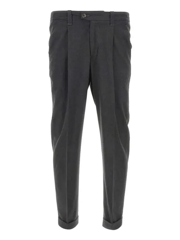 DEVORE INCIPIT Pleated Trousers With Welt Pockets - Grey