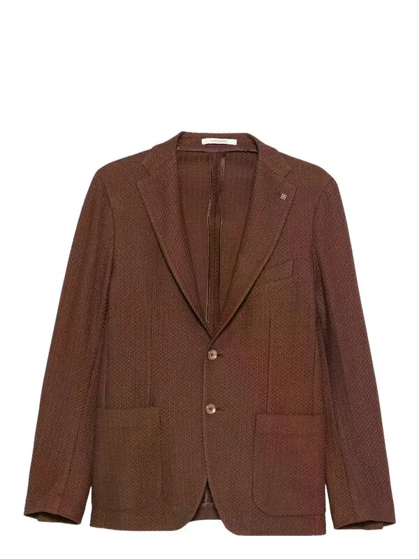 Tagliatore Textured Buttoned Blazer - Brown