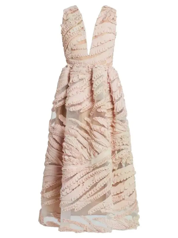 GRETA CONSTANTINE Ruffled V-neck Dress - Pink