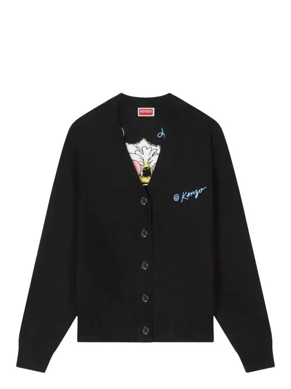 Kenzo Wild Tiger Buttoned Cardigan - Black