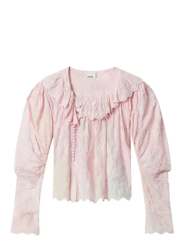 Isabel Marant Zelly Embroidered Top - Pink
