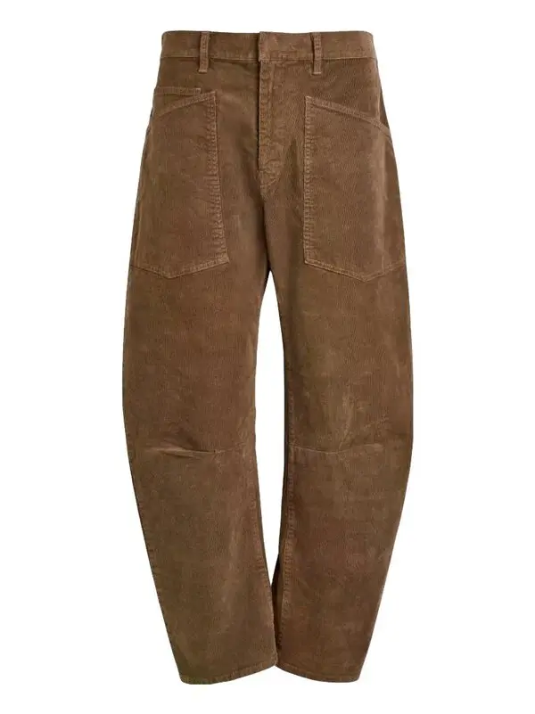 NILI LOTAN Shon Pocket Corduroy Trousers - Brown