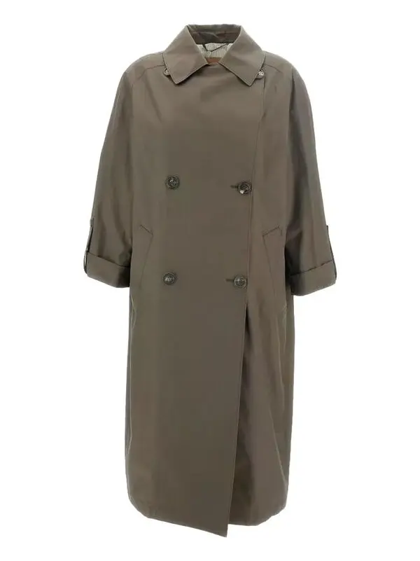 Max Mara Kimono-sleeved Trench Coat - Green