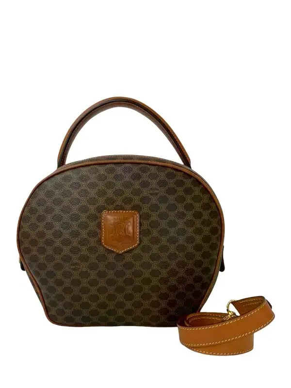 Celine 2006 Macadam Coated Canvas Dome Satchel - Brown