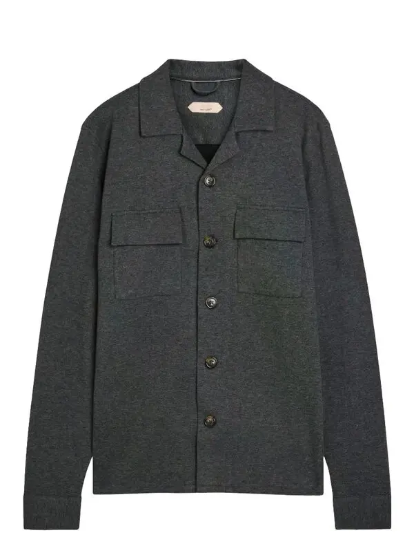 AURELIEN Pocket Button Overshirt - Grey