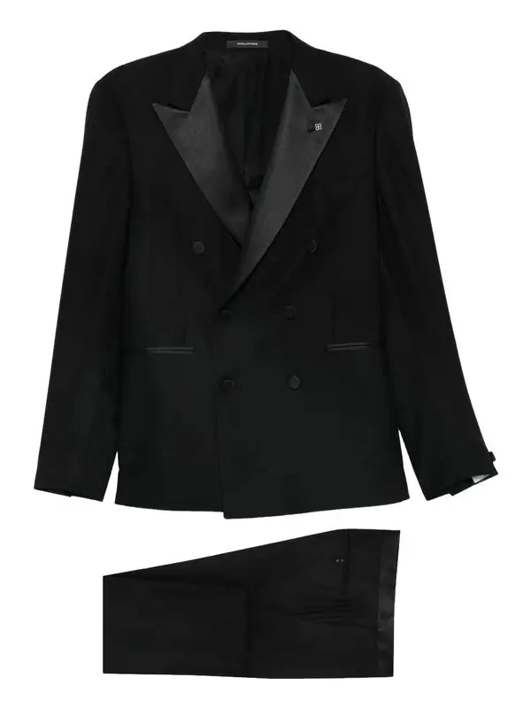 Tagliatore Double-breasted Peak-lapel Suit - Black