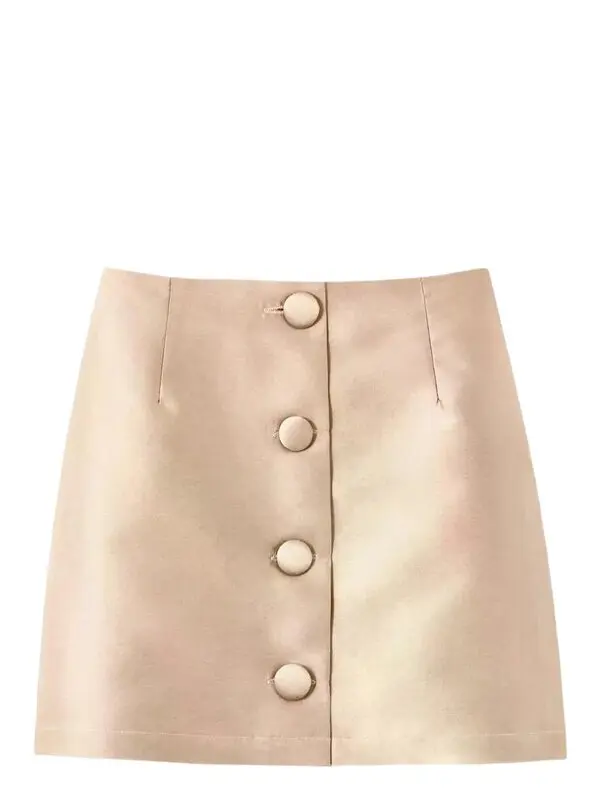 DESTREE Lucio Button Mini Skirt - Neutrals
