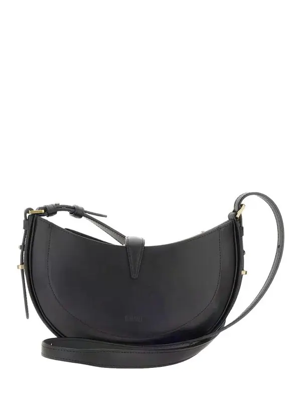 MANDELLI Luna Leather Shoulder Bag - Black