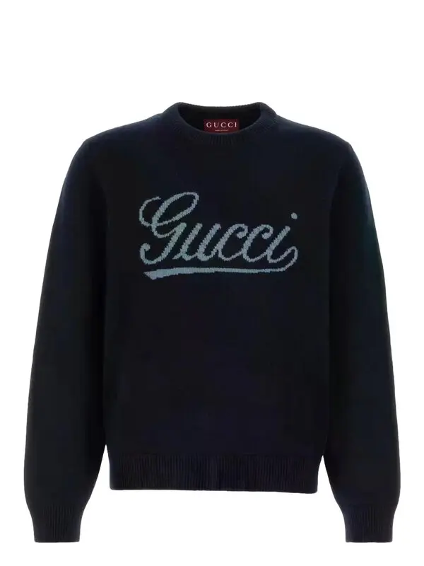 Gucci Logo-embroidered Sweater - Blue