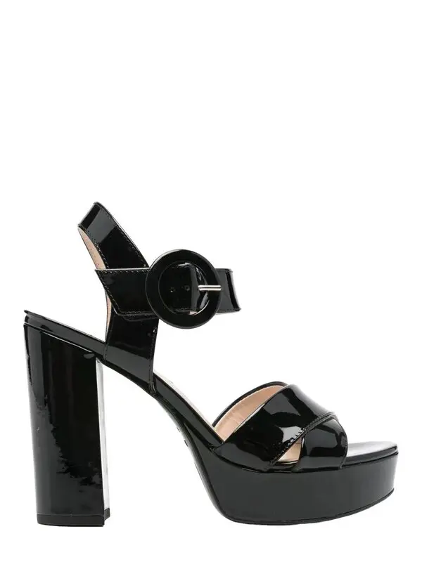 NEROGIARDINI 115mm Patent Leather Sandals - Black