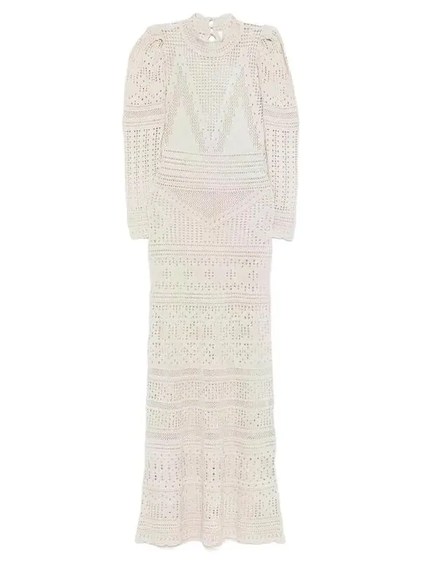 Isabel Marant Dione Long-sleeve Knitted Dress - Neutrals