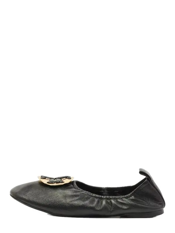 Tory Burch Logo Medallion Ballet Flats - Black