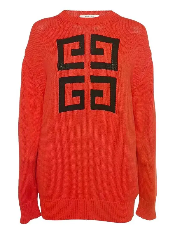 Givenchy Logo-intarsia Oversized Cotton Sweater - Red