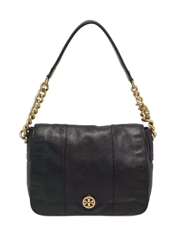 Tory Burch Flap Leather Shoulder Bag - Black