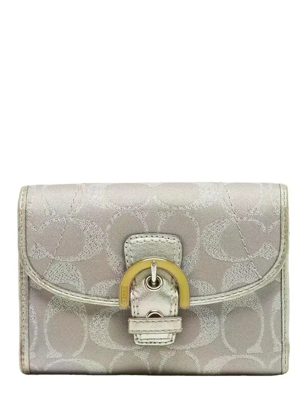 COACH Monogram Buckle Wallet - Grey