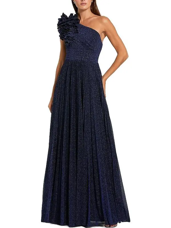 Mac Duggal Petite Embroidered A-line Gown - Midnight
