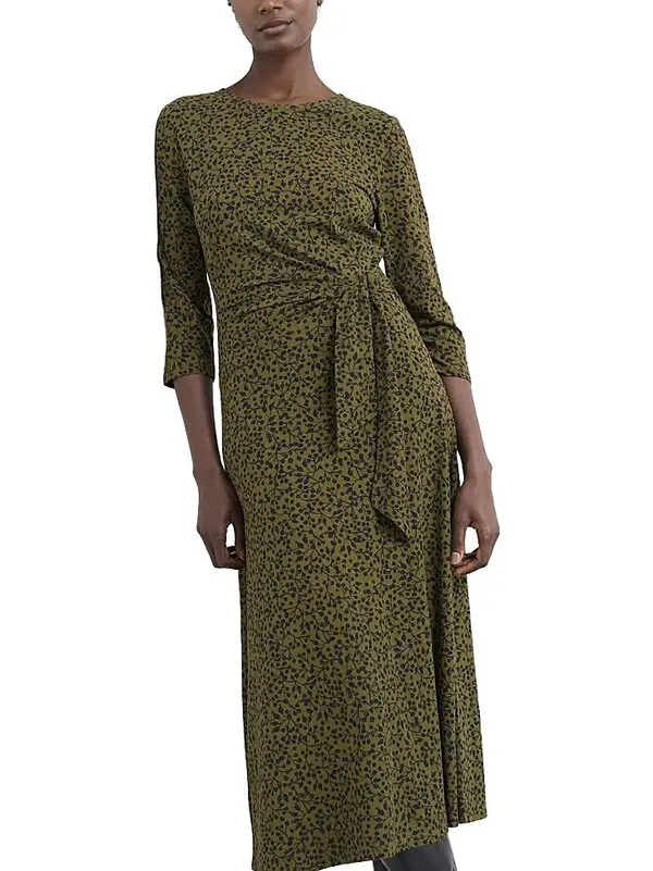 SEASALT CORNWALL 3/4 Fettling Dress - Berry Branches Bright Olive
