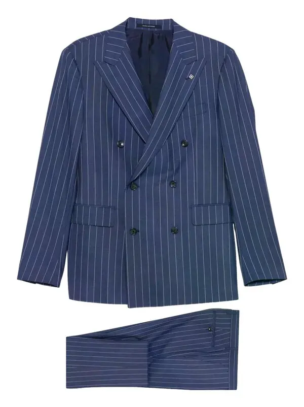 Tagliatore Pinstripe Double-breasted Suit - Blue