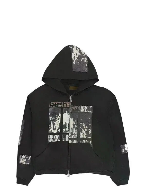 BIRTH OF ROYAL CHILD Graphic-print Zip-up Hoodie - Black