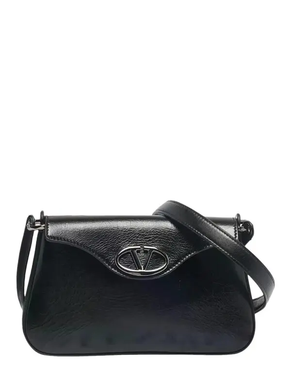 Valentino Garavani Vlogo Leather Shoulder Bag - Black