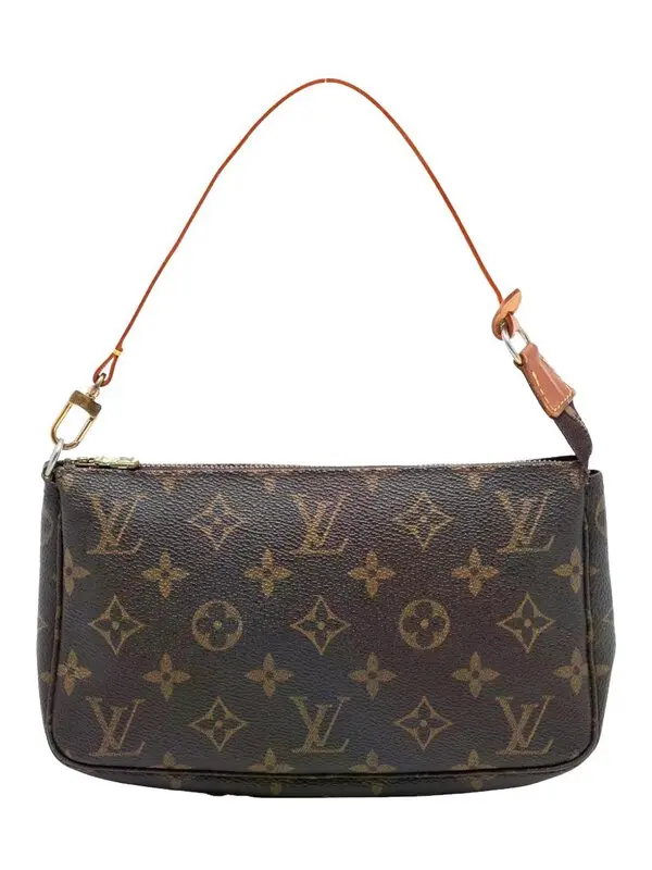 LOUIS VUITTON 2001 Monogram Pochette Accessoires Shoulder Bag - Brown