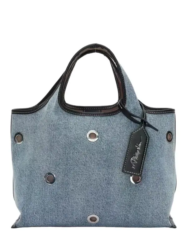 3.1 Phillip Lim Mini Denim Eyelet Detail Tote Bag - Blue