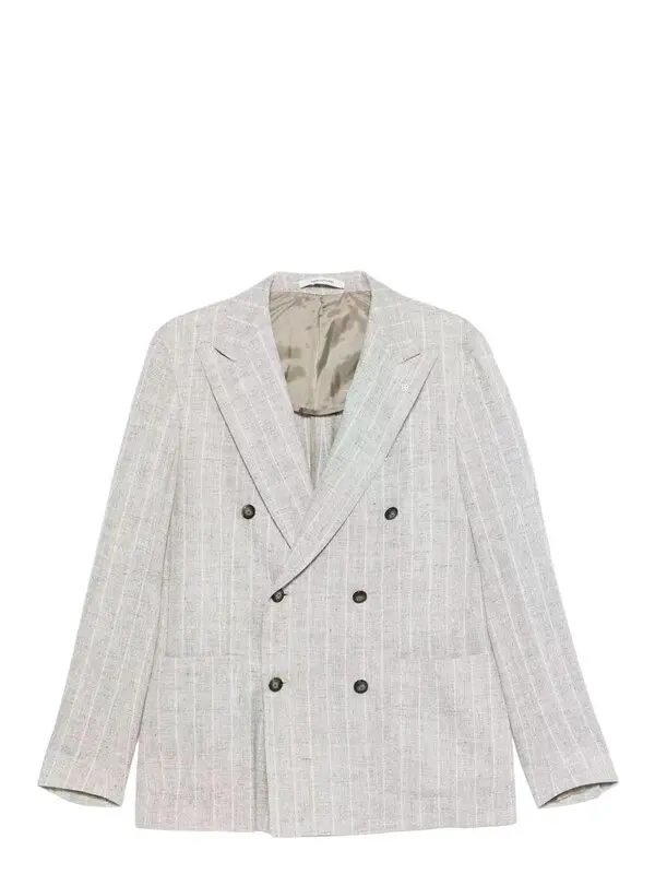 Tagliatore Double-breasted Striped Blazer - Neutrals