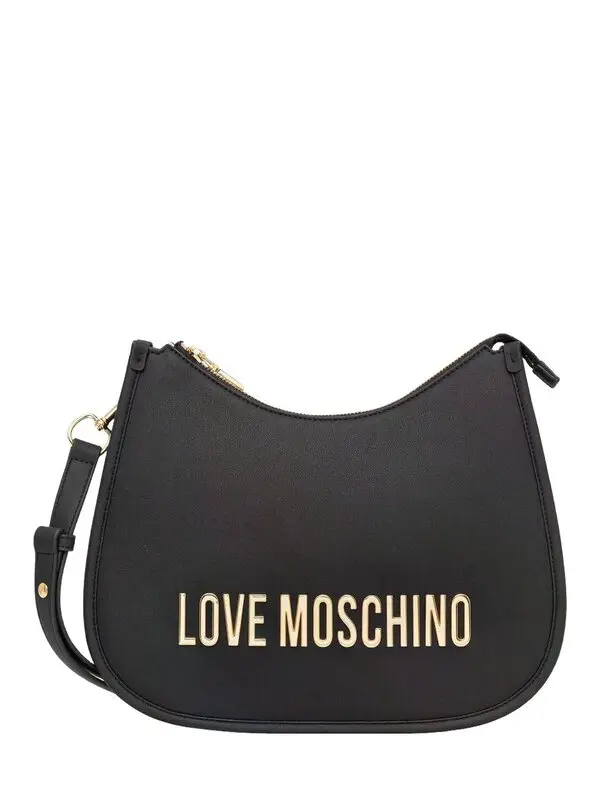 Moschino Logo Lettering Shoulder Bag - Black