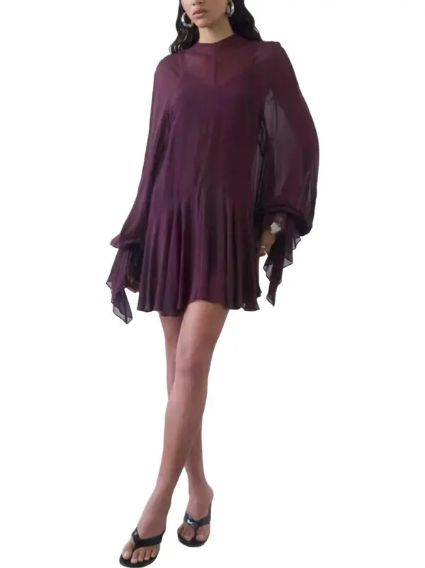 DE LA VALI Terran Ruffled Mini Dress - Purple