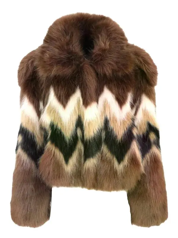 Retrofete Chevron Bomber Jacket - Brown