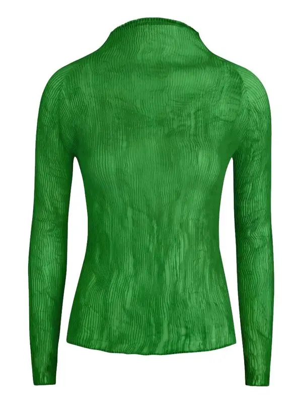 Issey Miyake Textured Long Sleeve Top - Green