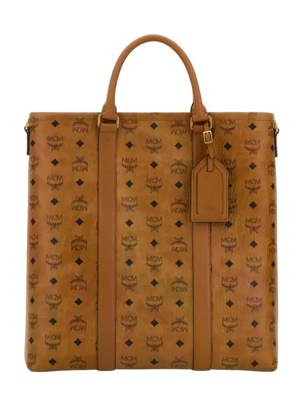 Mcm Printed Tote Bag - Brown
