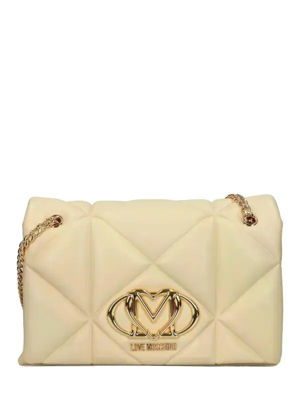 Moschino Diamond-quilted Shoulder Bag - Neutrals