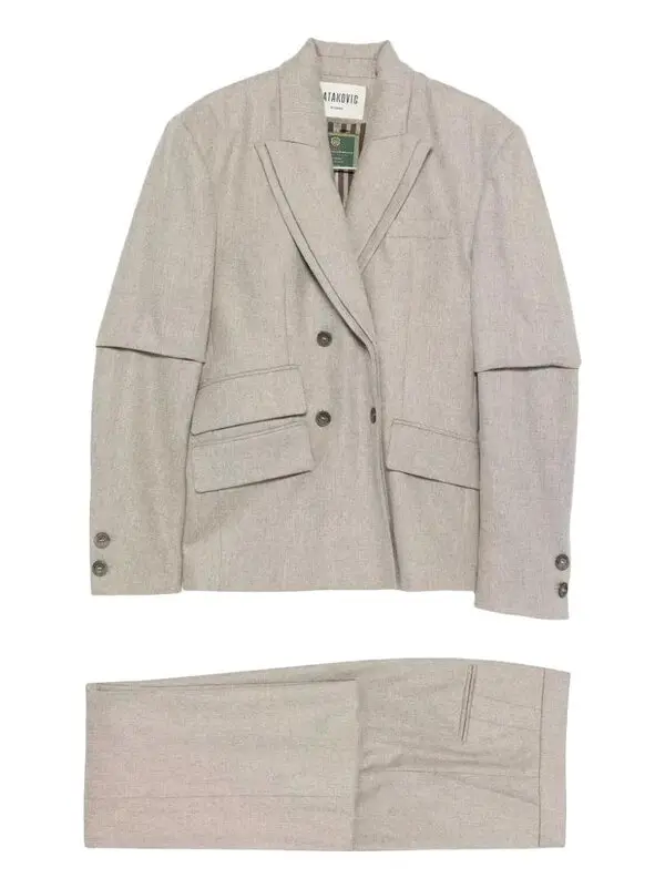BATAKOVIC BELGRADE Double-breasted Panelled Suit - Grey