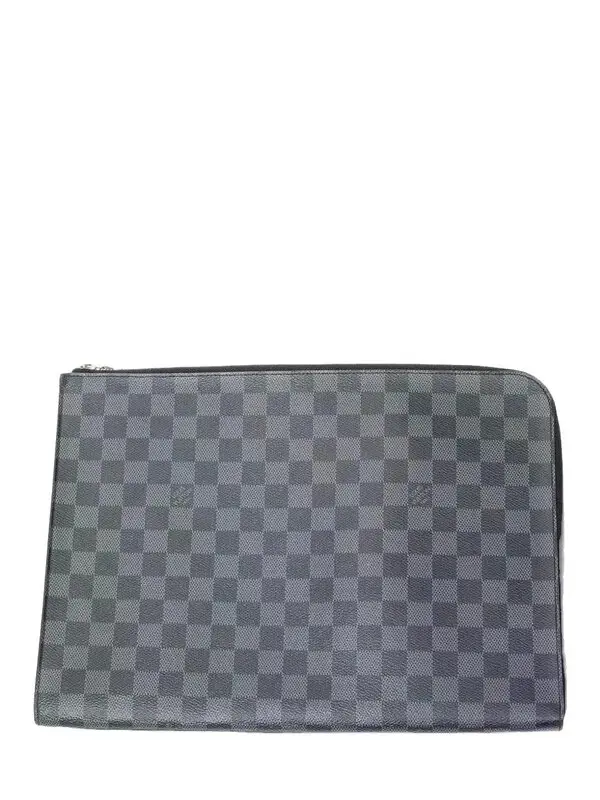 LOUIS VUITTON Damier Graphite Zip-around Clutch Bag - Black