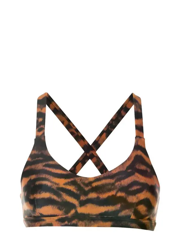 The Upside Sophie Tiger Print Sports Bra - Brown