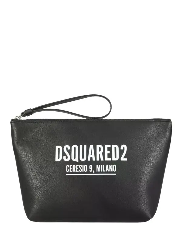 Dsquared2 Logo Zip Clutch - Black