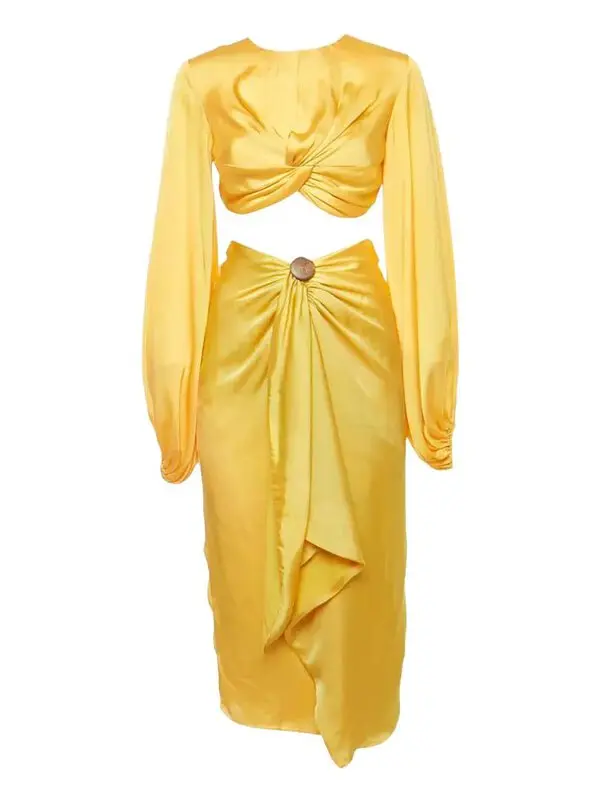 ANDREA IYAMAH Scraped Skirt Set - Yellow