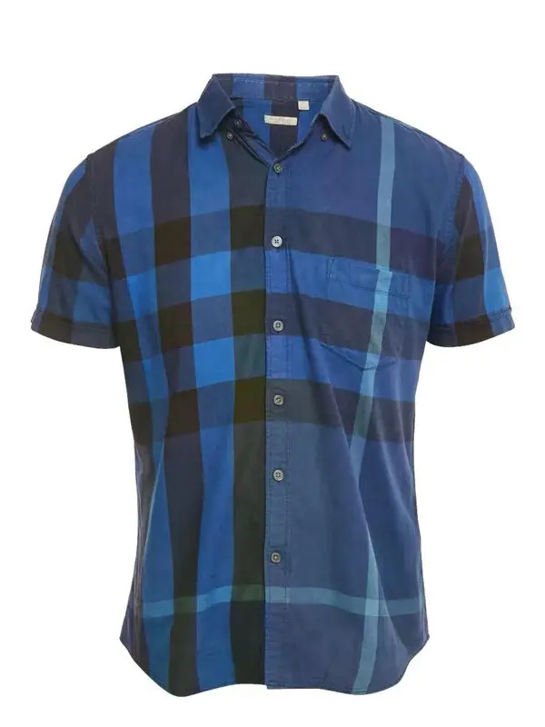 Burberry Checked Shirt - Blue
