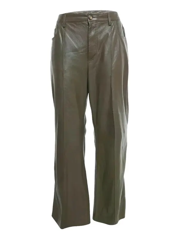 Nanushka Faux-leather Wide-leg Trousers - Brown