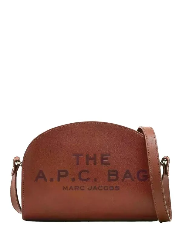 Marc Jacobs Embossed-logo Leather Crossbody Bag - Brown