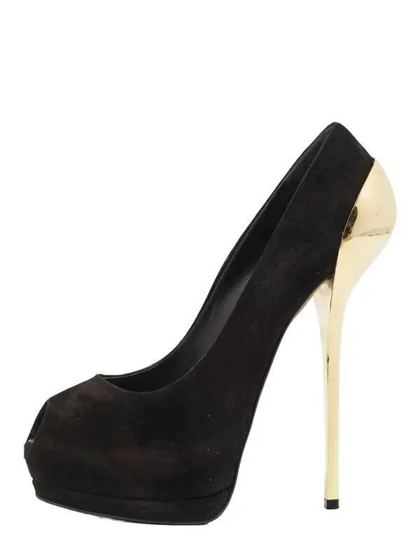 GIUSEPPE ZANOTTI Suede Platform Peep-toe Pumps - Black