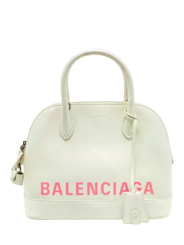 Balenciaga Ville Logo Tote - White