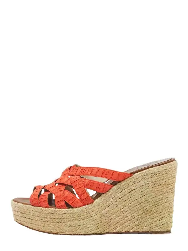 CHRISTIAN LOUBOUTIN Woven Wedge Sandals - Orange