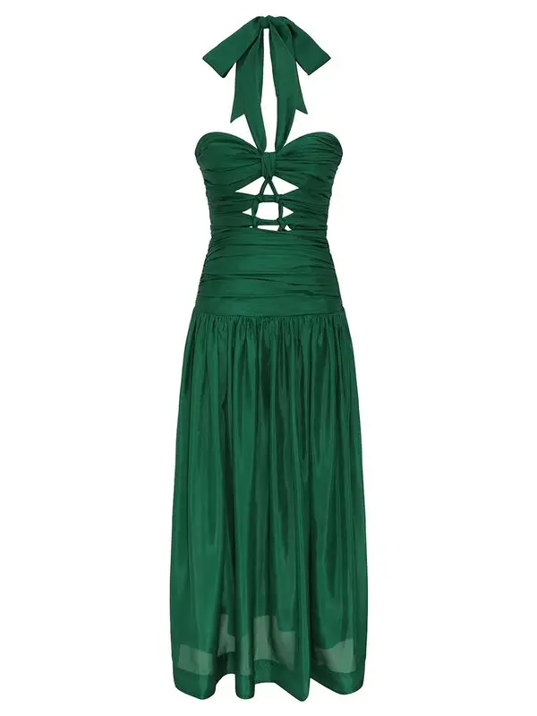 Zimmermann Daylight Midi Dress With Knots - Green