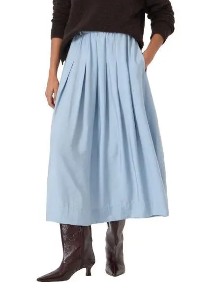 HUSH Ivy Pleated Air Flow Midi Skirt - Pale Blue