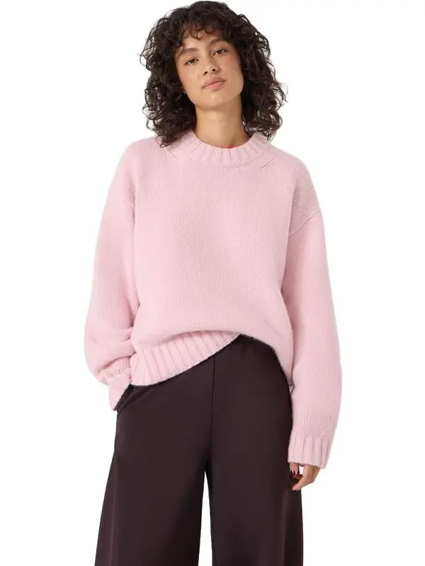 HUSH Cora Relaxed Chunky Cashmere Sweater - Blush Pink