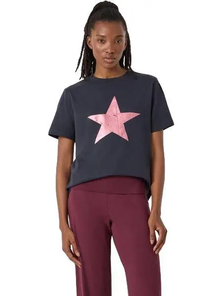 HUSH Bea Graphic Star T-shirt - Navy Blue