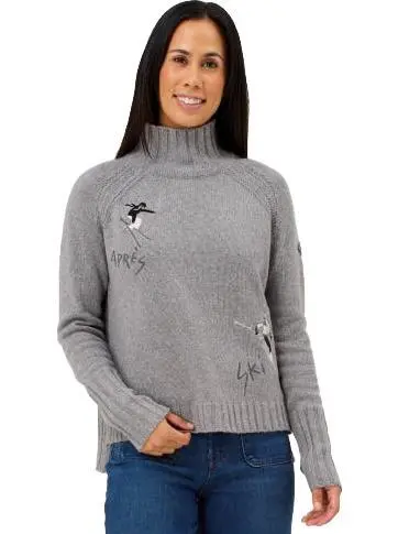 Krimson Klover Janica Embroidered Skiers Sweater - Grey